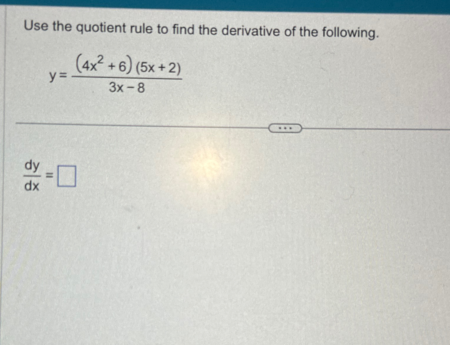 Solved Use the quotient rule to find the derivative of the | Chegg.com