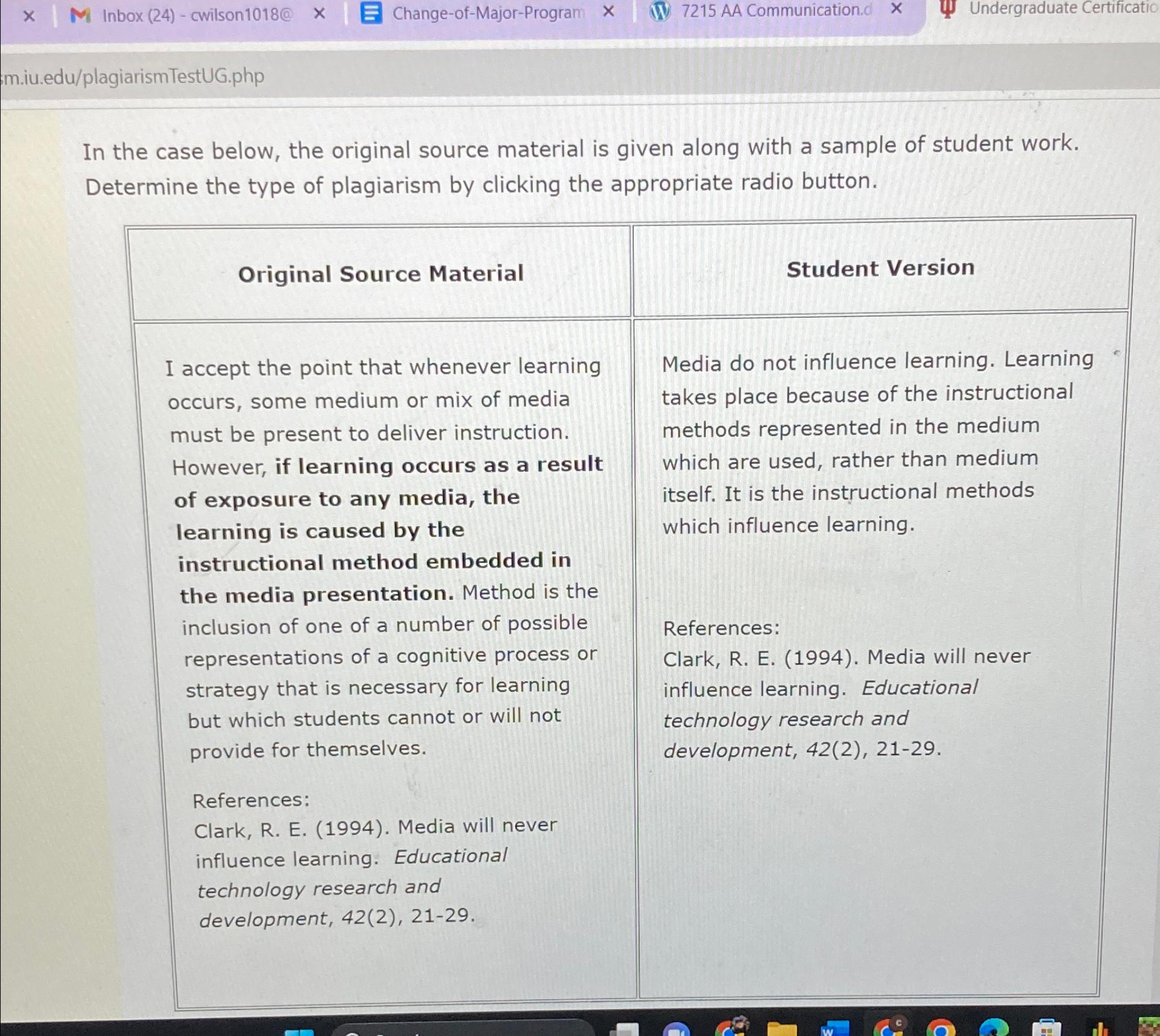 Solved Inbox (24) - ﻿cwilson1018@Change-of-Major-Program7215 | Chegg.com