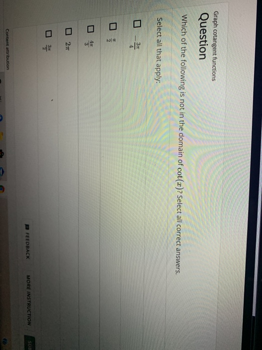 Solved Graph cotangent functions Question Which of the | Chegg.com