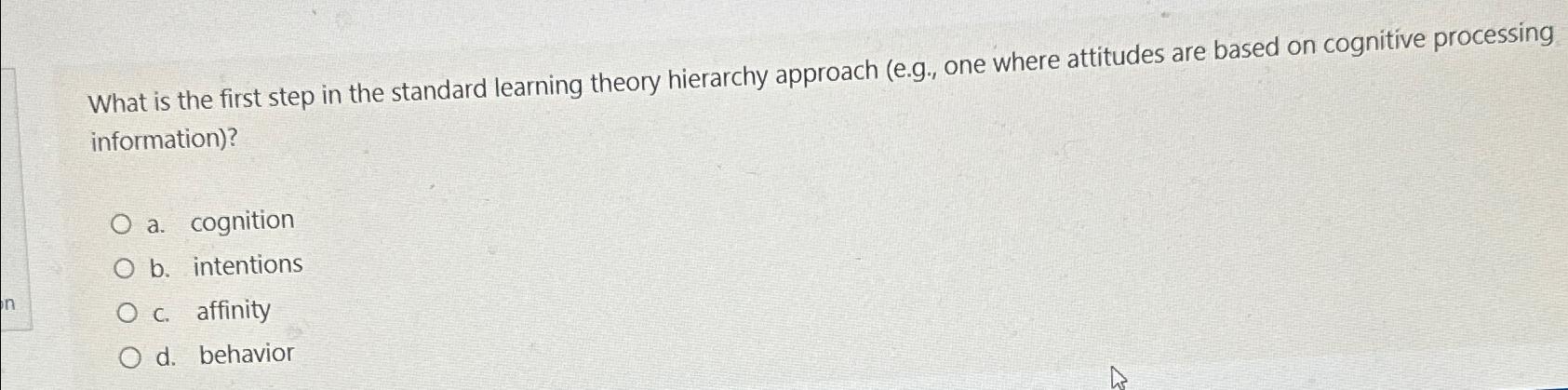 Solved What is the first step in the standard learning | Chegg.com