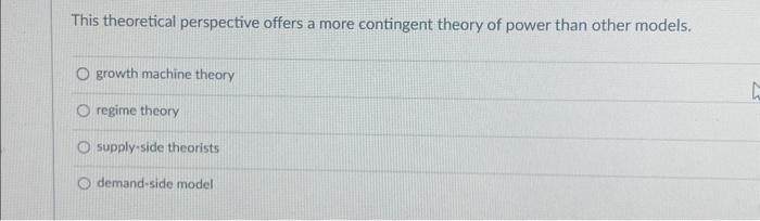 This theoretical perspective offers a more contingent | Chegg.com