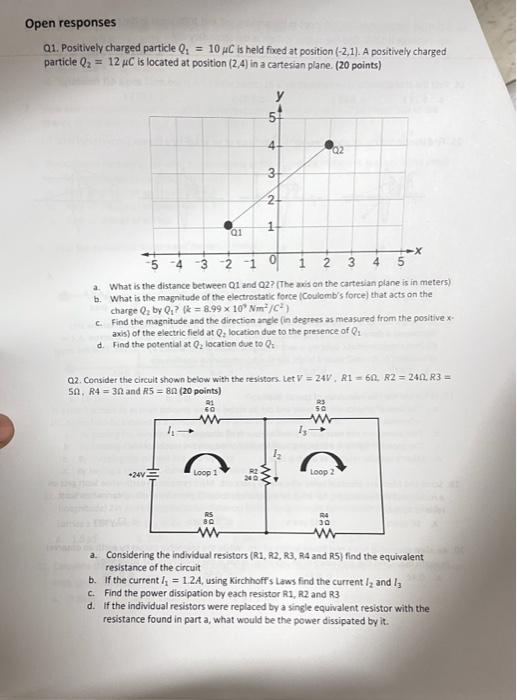 Solved Q1. Positively charged particle Q1=10μC is held fixed | Chegg.com