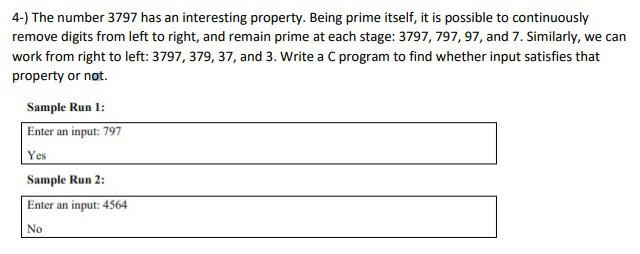 Solved 4-) The number 3797 has an interesting property. | Chegg.com