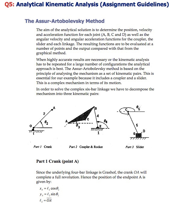 Kinematic and Dynamic Analysis of Linkage Mechanisms | Chegg.com