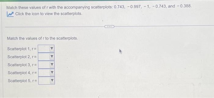 Solved Match these values of r with the accompanying | Chegg.com