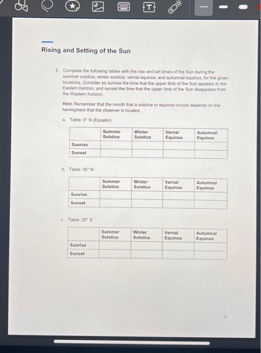 Solved 5. Complete the following tables with the rise and | Chegg.com