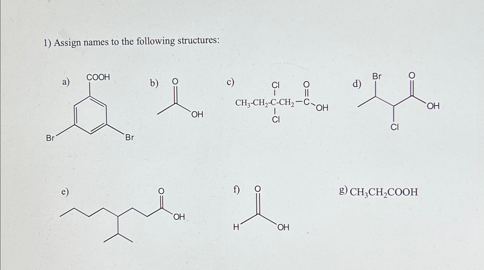 Solved Assign names to the following | Chegg.com