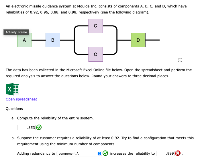 The data has been collected in the Microsoft Excel | Chegg.com