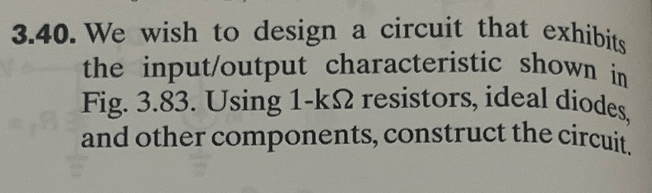 Solved 3.40. ﻿We wish to design a circuit that exhibits the | Chegg.com