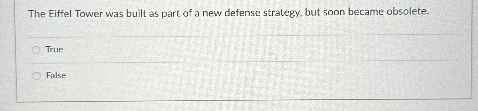 Solved The Eiffel Tower was built as part of a new defense | Chegg.com