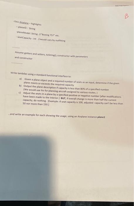 Solved in 13 class Airplane-highlights --planel String plane | Chegg.com