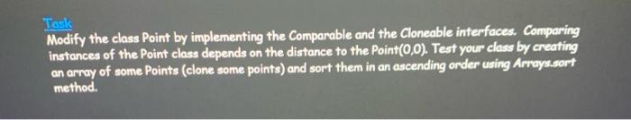 Solved Task Modify the class Point by implementing the | Chegg.com