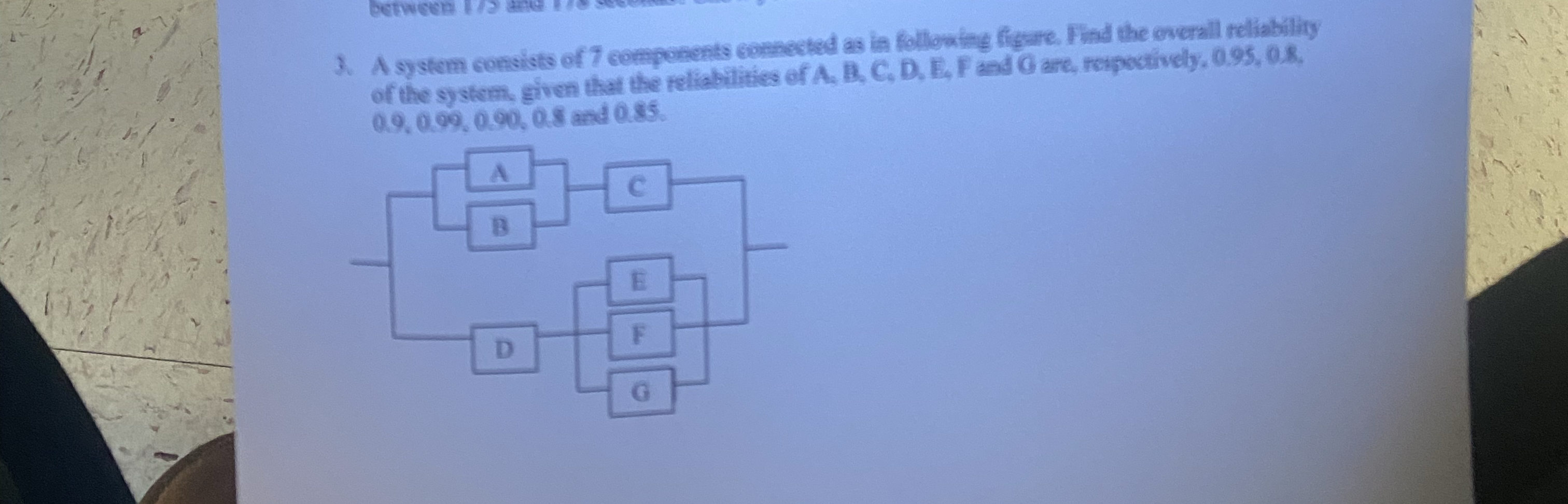 Solved of the systom given that the reliabilities of A. ﻿B, | Chegg.com