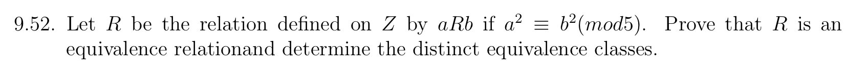 Solved by an EXPERT 9.52. ﻿Let R ﻿be the relation defined on Z ﻿by aRb if | Chegg.com