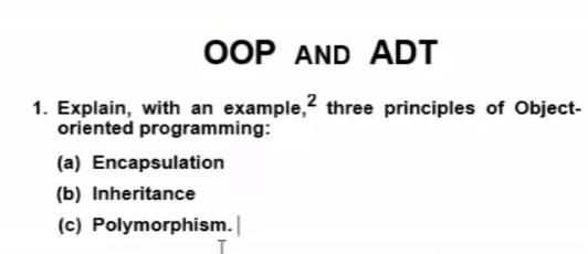 Solved Oop And Adt 1 Explain With An Example 2 Three