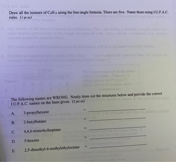 Solved Draw all the isomers of C6H14 using the line-angle | Chegg.com