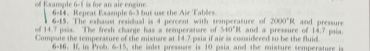 Solved 6-15. ﻿The exhast residual is 4 ﻿percent with | Chegg.com
