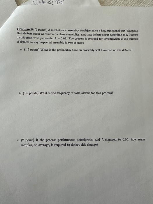 Solved Problem 8: (5 points) A mechatronic assembly is | Chegg.com Solved Problem 8: (5 points) A mechatronic assembly is | Chegg.com