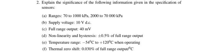 Solved 2. Explain the significance of the following | Chegg.com