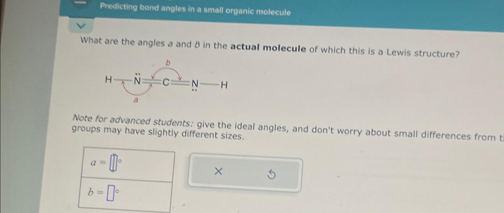 Solved Predicting bond angles in a small organic | Chegg.com