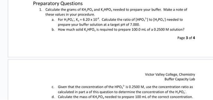 Solved Preparatory Questions 1. Calculate the grams of | Chegg.com