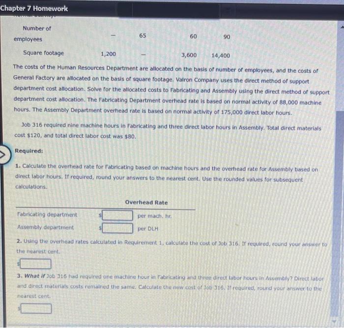 Solved hapter 7 Homework Calculating Departmental Overhead | Chegg.com