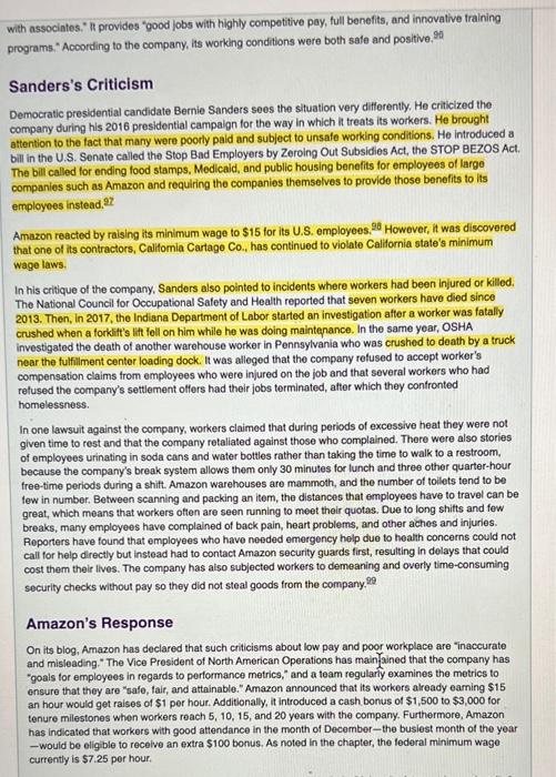 Solved Review the case. Amazon: Improving the work | Chegg.com