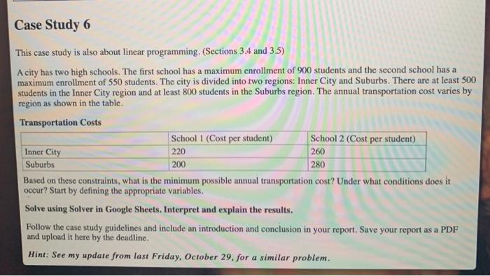 Solved Case Study 6 This case study is also about linear | Chegg.com
