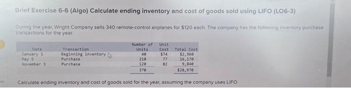 Solved Calculate ending inventory and cost of goods sold for | Chegg.com