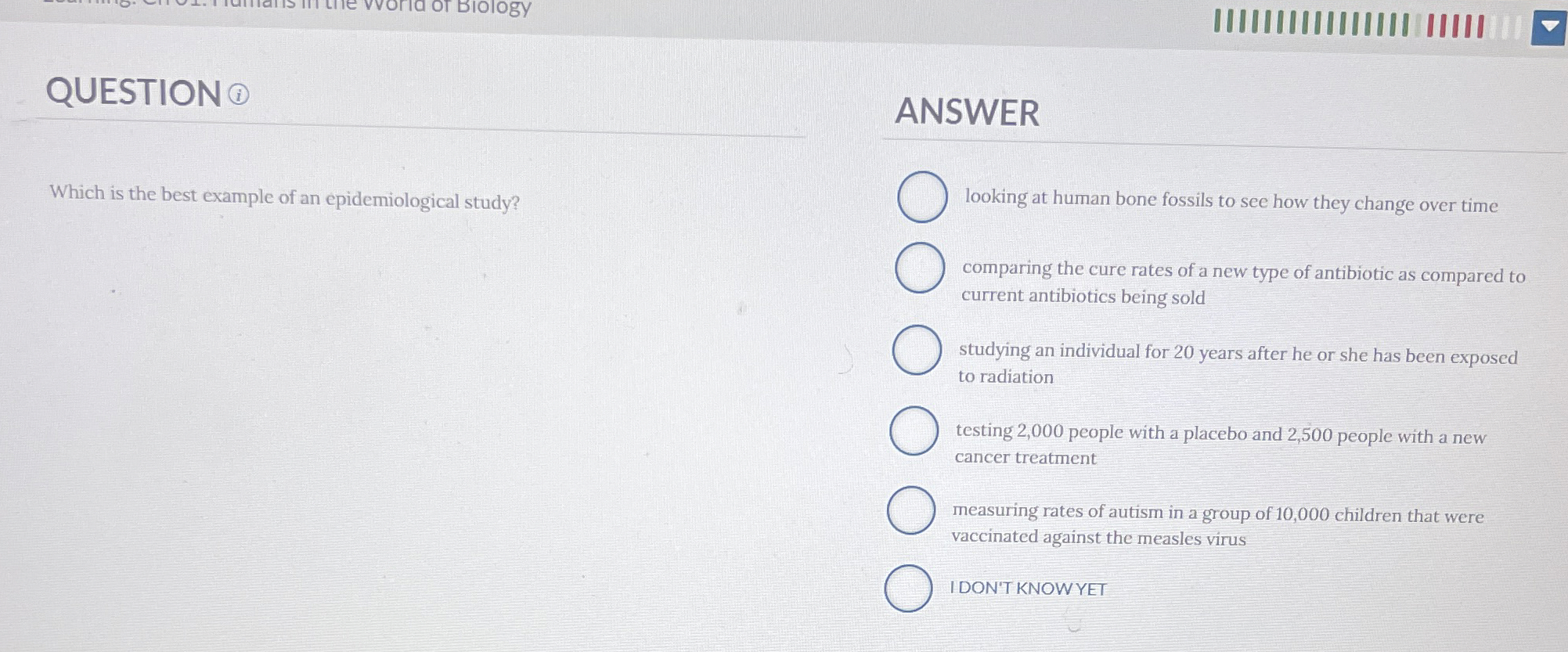 Solved QUESTION ©Which is the best example of an | Chegg.com
