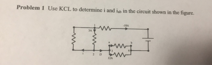 Solved Problem 1 Use KCL to determine i and iab in the | Chegg.com