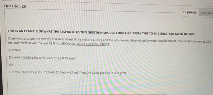 Solved Question 26 13 points Save Answ THIS IS AN EXAMPLE OF | Chegg.com