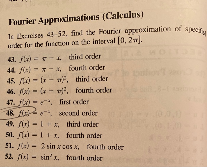 Solved TOU Fourier Approximations (Calculus) In Exercises | Chegg.com