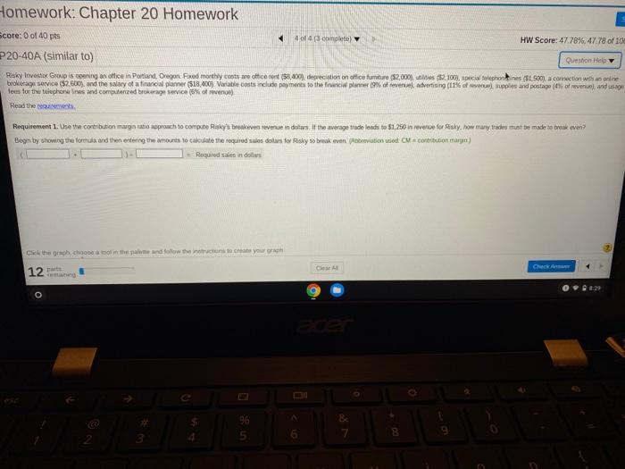 Solved Homework: Chapter 20 Homework Score: 0 of 40 pts | Chegg.com Solved Homework: Chapter 20 Homework Score: 0 of 40 pts | Chegg.com