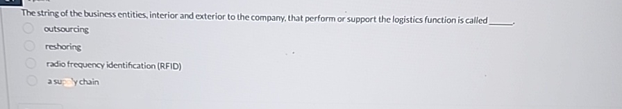 Solved The string of the business entities, interior and | Chegg.com