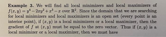 Solved Example 3. We will find all local minimizers and | Chegg.com