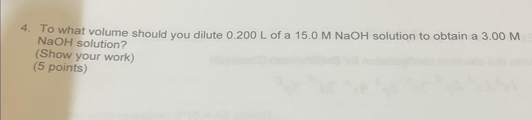 Solved To what volume should you dilute 0.200L ﻿of a | Chegg.com