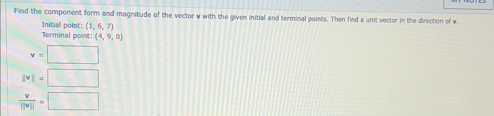 Solved Find the component form and magnitude of the vector v | Chegg.com