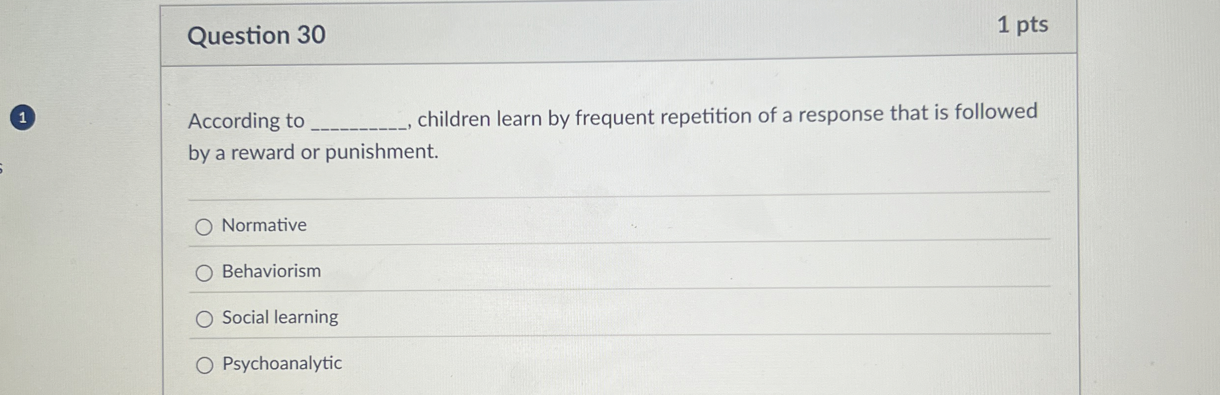 Solved Question 301 ﻿pts(1)According to ﻿children learn by | Chegg.com