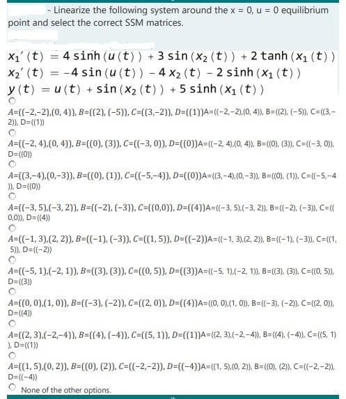 Solved - Find the equilibrium points of the following | Chegg.com