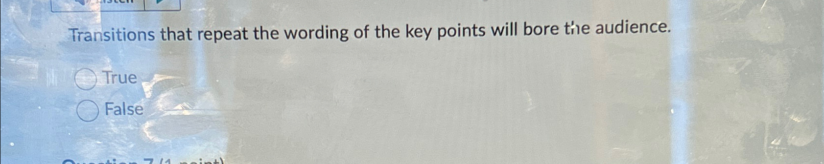 Solved Transitions that repeat the wording of the key points | Chegg.com