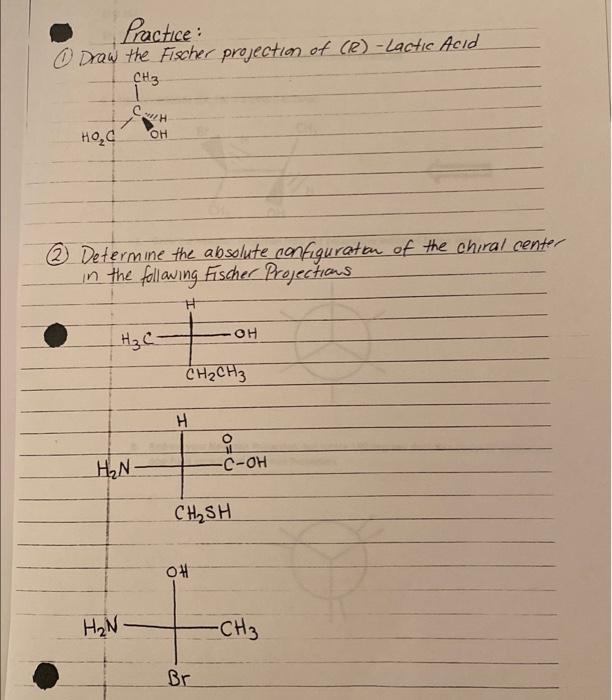 [Solved]: Practice: Draw the Fischer projection of (2) - Lac