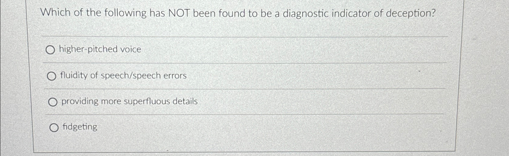 Solved Which of the following has NOT been found to be a | Chegg.com