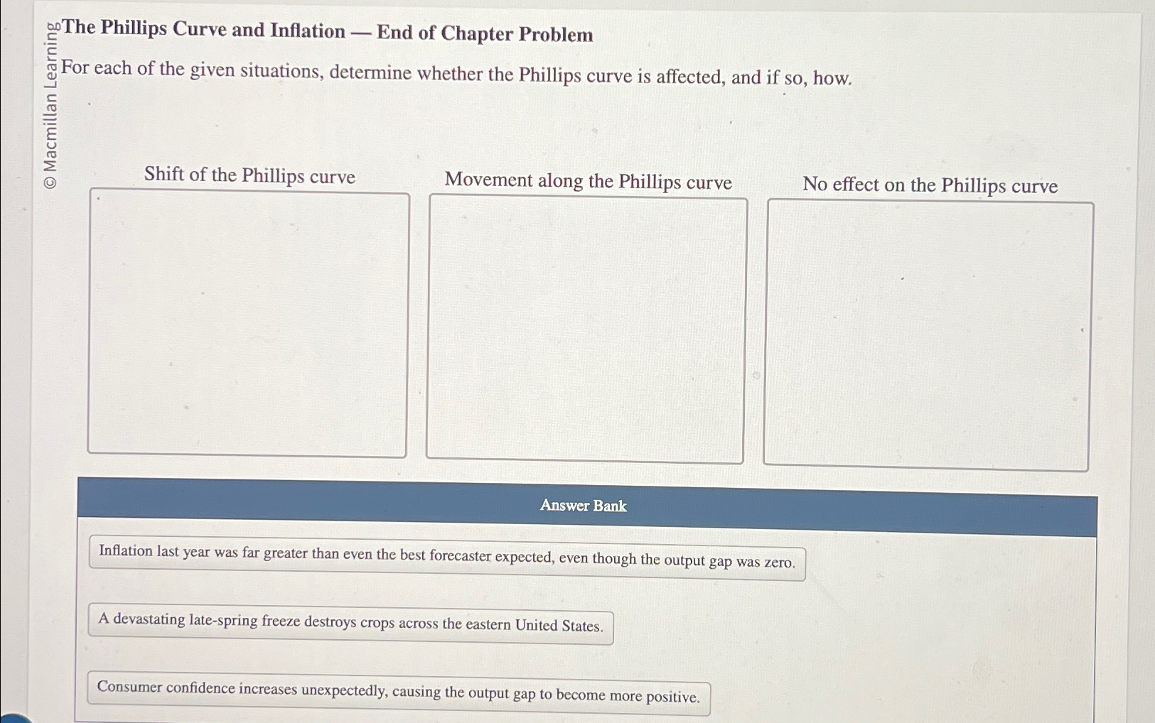 Solved ao The Phillips Curve and Inflation - ﻿End of Chapter | Chegg.com