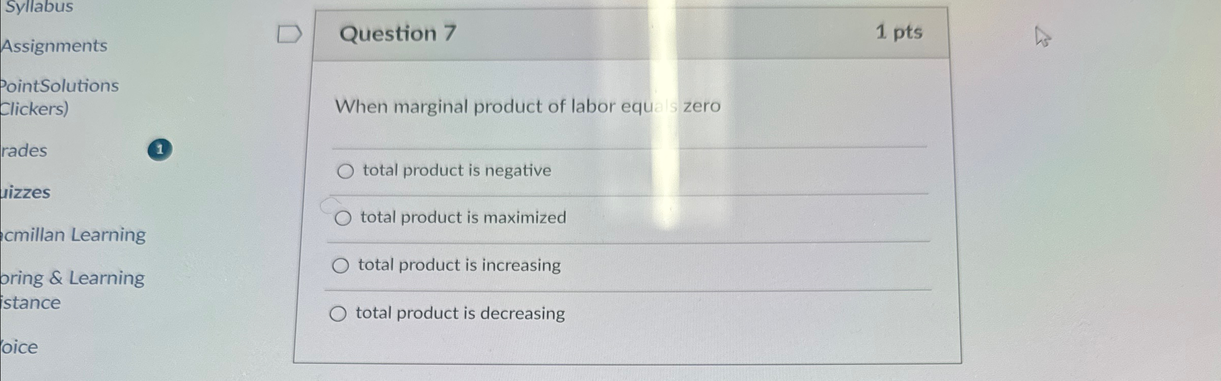 Solved SyllabusAssignmentsPointSolutionsClickers)Question 71 | Chegg.com