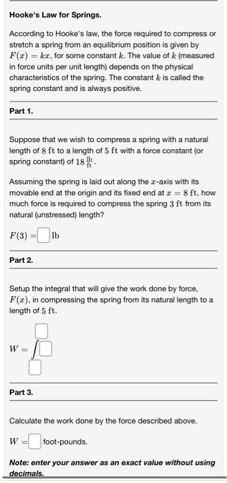 Solved Work Done by a Variable Force Along a Line. If a | Chegg.com