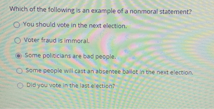 Moral arguments never contain nonmoral premises. True | Chegg.com