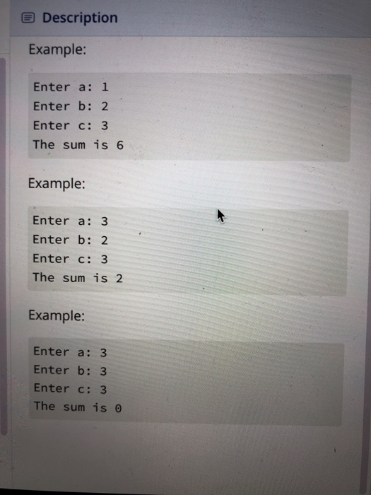 Solved e Description Special sum 1 Write a program to read 3 | Chegg.com