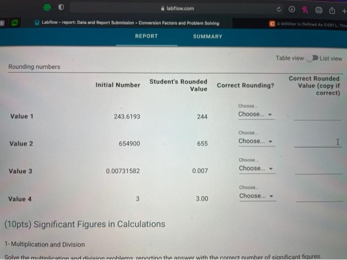 Solved + labflow.com Labllow - raport: Data and Report | Chegg.com