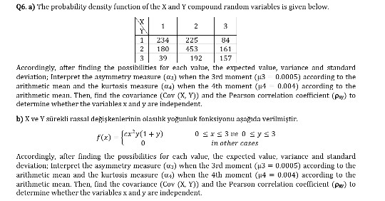 Solved 1 1 161 Q6. a) The probability density funclion of | Chegg.com